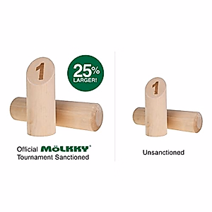 Molkky - Wooden Pin & Skittles Game - Outdoor Fun - For Beach - Park - Picnic - Playground - Classic Family Garden Game from Tactic