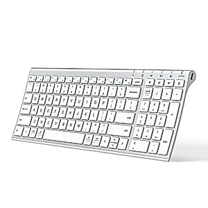 iClever BK10 Bluetooth Keyboard, Wireless Bluetooth Keyboard, Rechargeable Bluetooth 5.1 Multi Device Keyboard with Number Pad Full Size Stable Connection for Mac, Windows, iOS, Android, Laptop