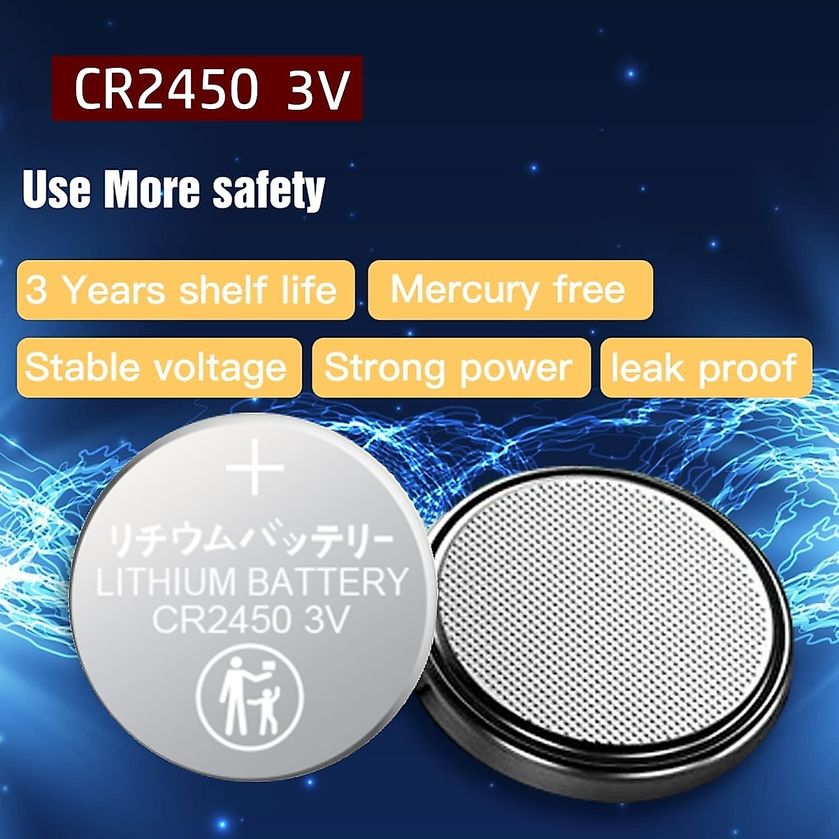 Nightkonic 15 pcs Pack - CR2450 Battery 3v Lithium Button Cell Coin 2450 Batteries