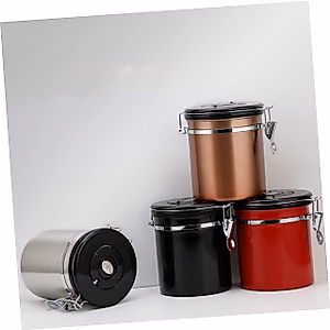 Luxshiny Coffee Bean Container Coffee Bean Canister Stainless Steel Snack Containers Metal Coffee Canister Coffee Bean Storage Container Vacuum Seal Containers Food Jar Household