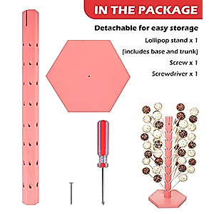 Webake Cake Pop Stand, 48 Holes Wood Lollipop Tree Holder Display Stand Wooden Sucker Cake Pop Drying Stand for Wedding Birthday Baby Shower Parties