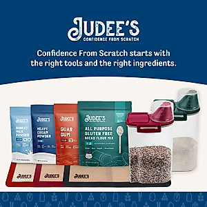 Judee's Pour Spout Kitchen Storage Container - Great for Baking Ingredients, Cereal, Rice and More - Keep Your Pantry Organized - Holds Over 4 LBS - Blue