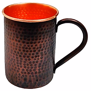 Staglife 16 Oz Antique Black Moscow Mule Copper Mugs, Genuine Copper Cups for Moscow Mules, Real Copper Mugs & Cups, 100% Pure Handcrafted Solid Copper Mug Cup, Gift Set of 2 Large size
