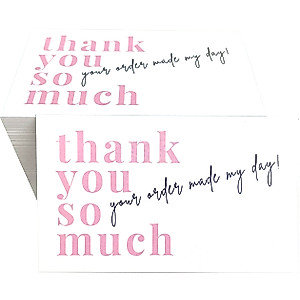 RXBC2011 Thank you for your order Cards Your order made my day Client Appreciation Package Insert for Online business Pack of 100