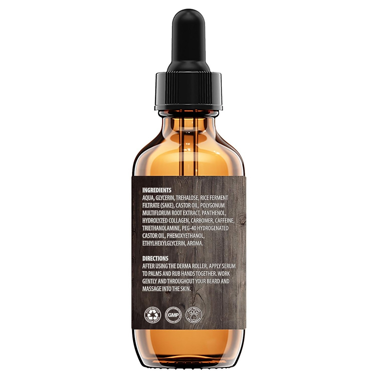 Beard Growth Kit - Oil, Balm, Serum, Derma Roller & Wooden Comb for Beard & Mustache Growth