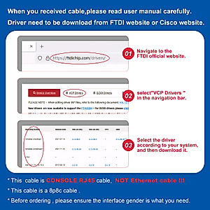 OIKWAN 10ft USB-C to RJ45 Serial Adapter，USB C to Console Cable Essential Accessory of Cisco, NETGEAR, Ubiquity, LINKSYS, TP-Link Routers/Switches for Laptops …