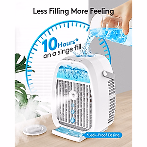 AI Portable Air Conditioners Fan,JYew Evaporative Mini Room Air Conditioners,Portable AC Unit Air Cooler with 4 in 1 Humidifier Fan Conditioner with 1400ML, 3 Speed AC Portable for Room Office Desk