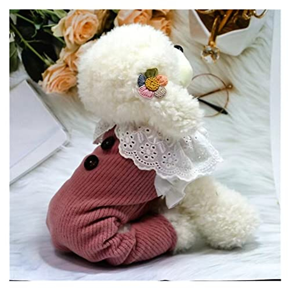 PROEES Small Dog Jumpsuit Pets Clothes Suits Puppy Dog Overalls Clothing (Color : Khaki, Size : Medium)