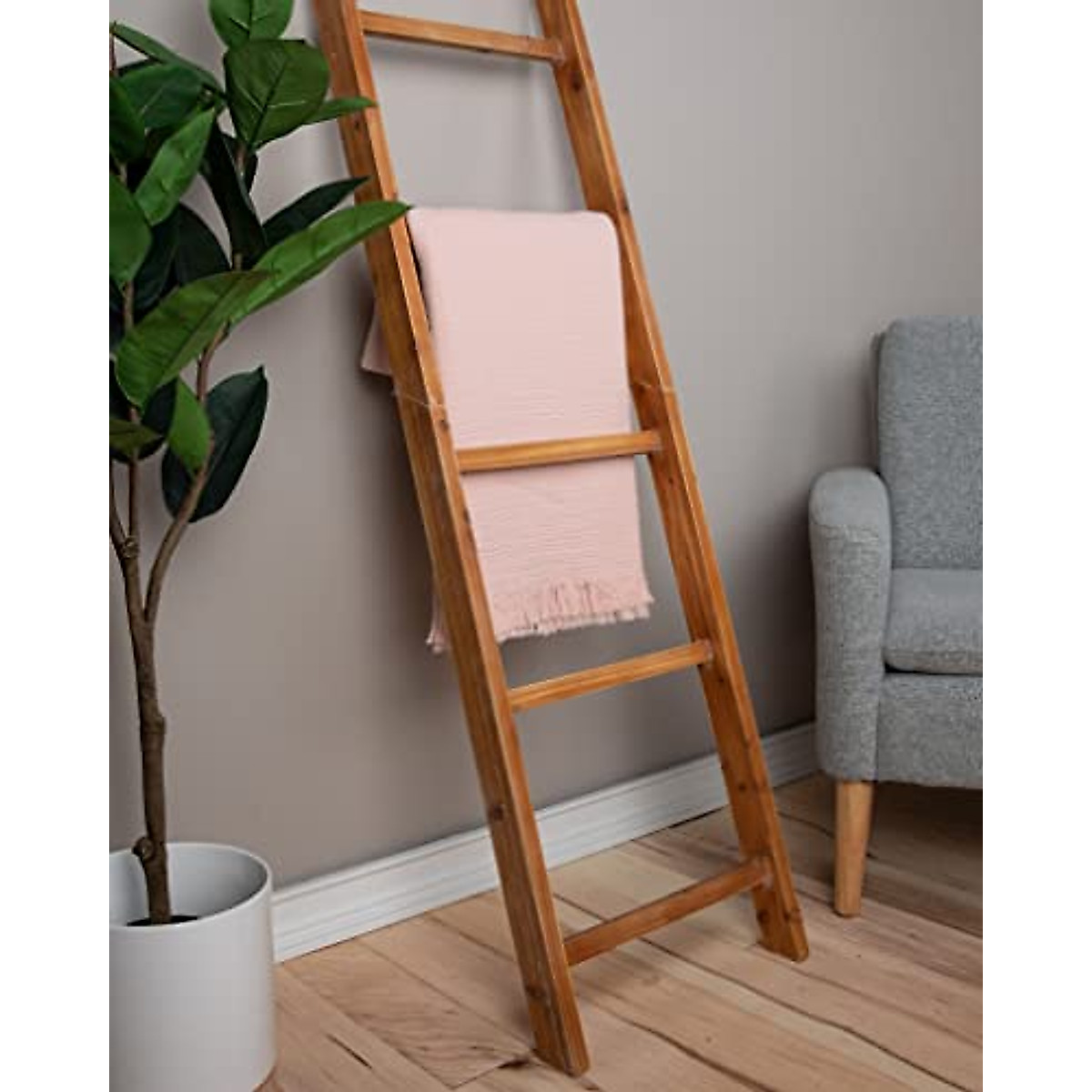 Sticky Toffee Blush Pink Muslin Throw Blanket with Fringe, Oeko-Tex Cotton Muslin Blankets for Adults, Soft Lightweight and Breathable Throw Blankets for Couch Bed or Sofa, 50 in x 60 in