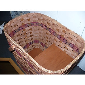KENZIE'S STARS AND GIFTS Amish Handmade Large 9 Inch Stair Step Basket. Colors May Vary (Black, Red, Blue, Green, Burgundy, Natural) Measures: 16" Back to Front Opening with The L Shape Being 5".