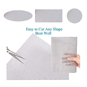 KISKIS 304 Stainless Steel Woven Wire Mesh, Wire Mesh Window Screen Mesh, Prevent Mouse Mice Snakes Hornets Rodents Entering,Easy to Cut and Install,120X300CM47X118INCH