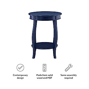 Powell Navy Blue Shapely Legs and Shelf Phipps Round Side Table