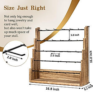 Poyilooo Earring Display for Selling, Solid Wood Jewelry Display for Selling Vendors, Large Capacity Earring Display Stands for Selling Rack Holder for Earring Cards, Keychain, Necklace