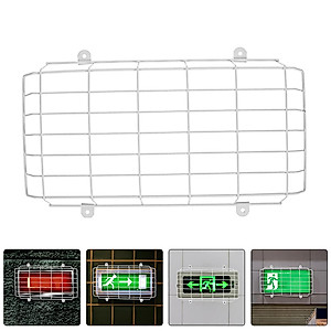 VANZACK 2pcs Exit Sign Damage Stopper Emergency Light Protection Wall Mount Air Conditioner Exit Sign Protector Metal Exit Sign Protective Coated Steel Wire Guard