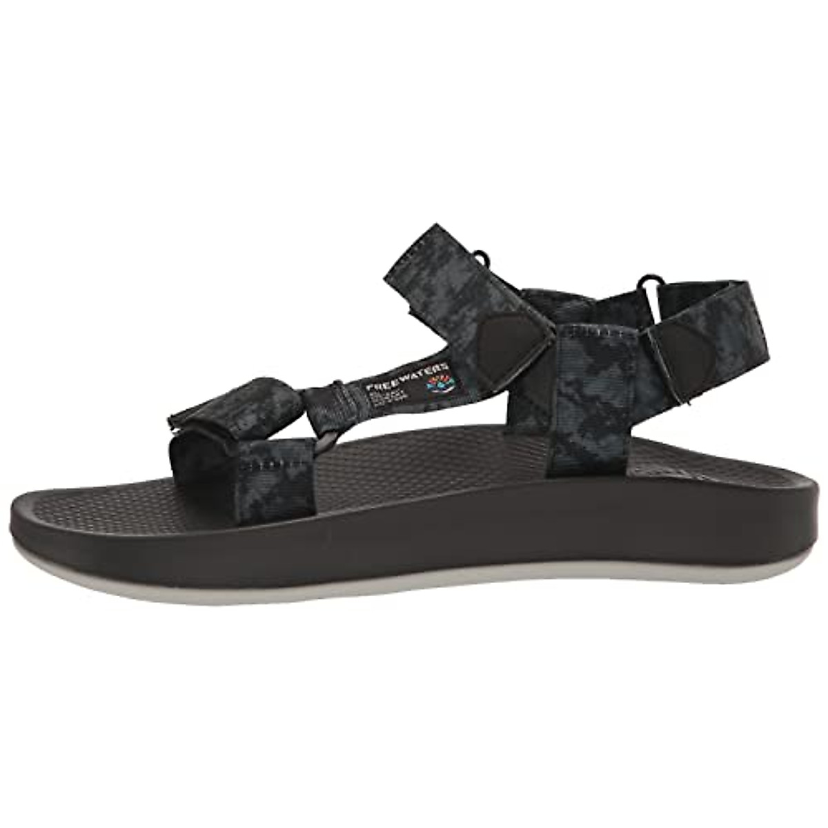 Freewaters Women's Sport Sandal, Black Tie Dye, 5