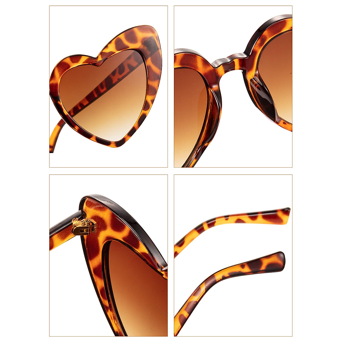 4 Pairs Heart Shaped Sunglasses Goggle Vintage Cat Eye Sunglasses Mod Style Retro Glasses with 4 Pieces Glasses Cloth 4 Pieces Flannel Bag for Party Supplies