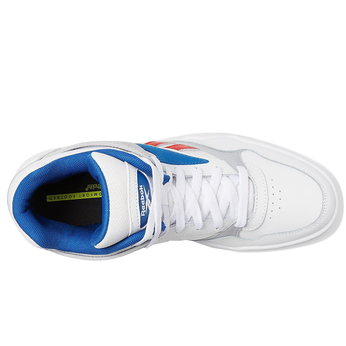 Reebok Unisex BB4590 High Top Basketball Shoe, White/Vector Blue/Vector Red, 11 US Men