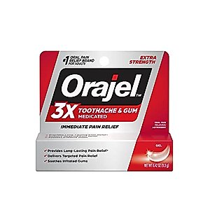 Orajel 3X for Toothache & Gum Pain: Maximum Gel Tube 0.42oz - From #1 Oral Pain Relief Brand - Orajel for Instant Pain Relief