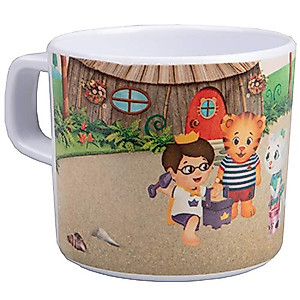 Daniel Tiger 5 Pc Mealtime Feeding Set for Kids and Toddlers - Includes Plate, Bowl, Cup, Fork and Spoon Utensil Flatware - Durable, Dishwasher Safe, BPA Free (Red)