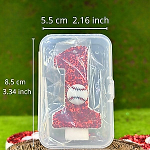 CasaPopz Baseball Birthday Number Candles for Cake Red Number 8 Candle Baseball Cake Topper for Party Anniversary Decorations