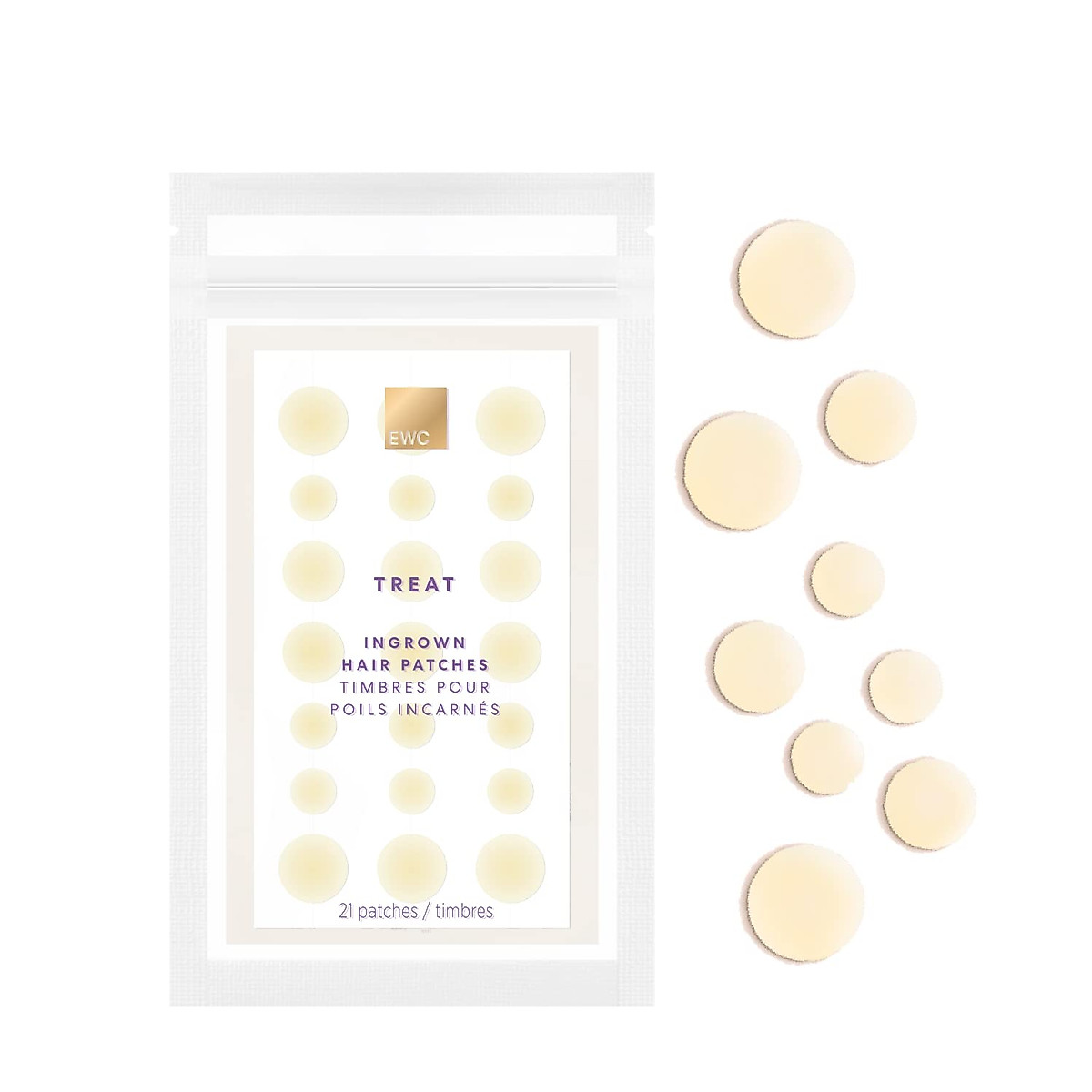 European Wax Center Ingrown Hair Patches - Ingrown Hair Patches w/Exfoliant BHA Removes Dead Skin Cells to Mitigate Ingrown Hair & Bumps - Hydrocolloid Patches Draw Out Impurities in Skin, 21 Count