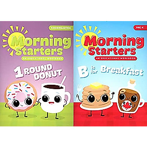 PRE-K & Kindergarten - Morning Starters Educational Workbooks - Set of 2 Books - v10