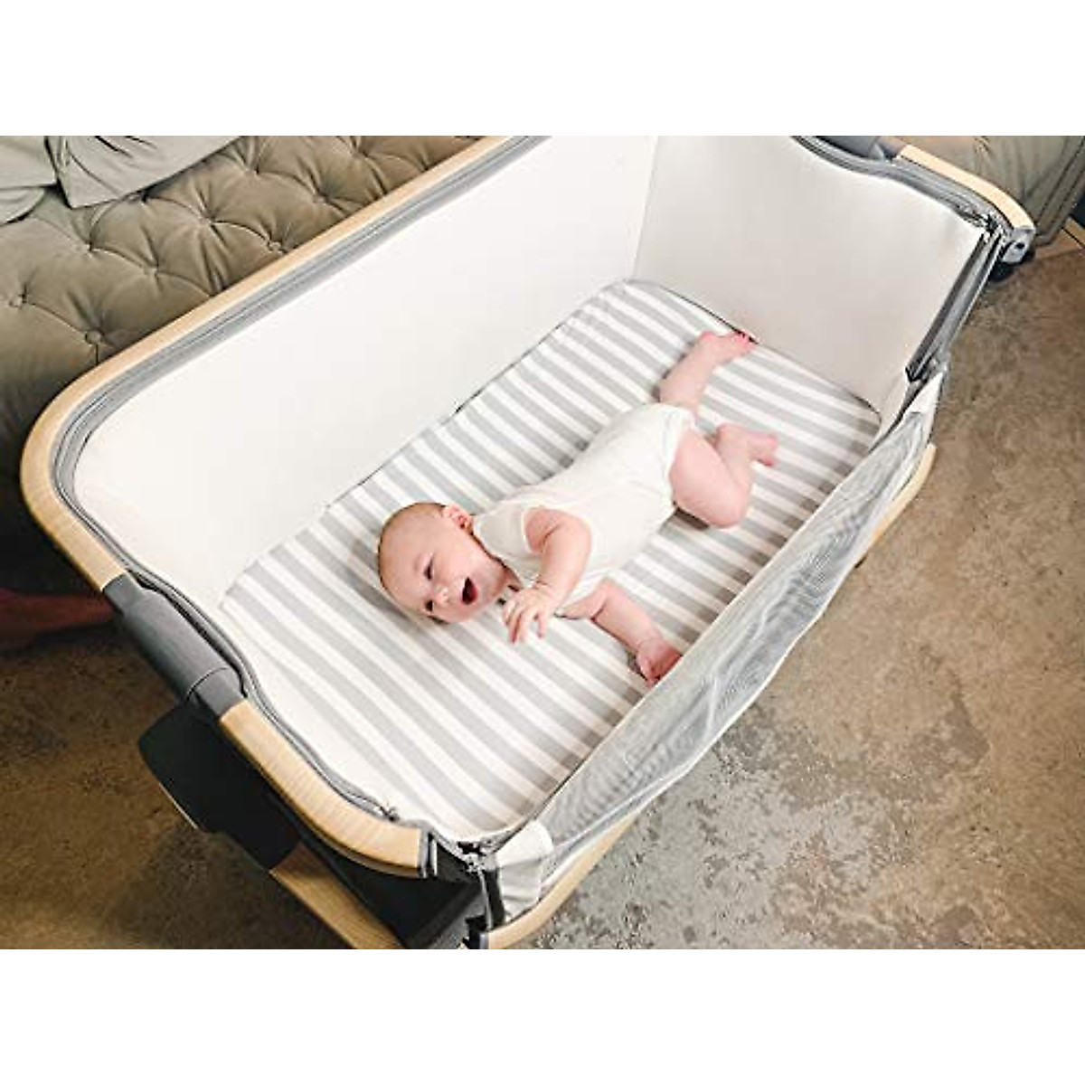 Bassinet Bed Sheets – Premium Bassinet Fitted Sheets 4 Pack – 100% Jersey Knit Cotton Cradle Sheets – Bassinet Bedding for Standard Size Oval or Halo Bassinet Pads – Bassinet Sheet for Boy & Girl