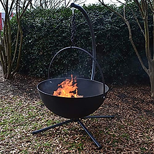 TITAN GREAT OUTDOORS Cauldron Stand 77â€ Heavy Duty with Chain