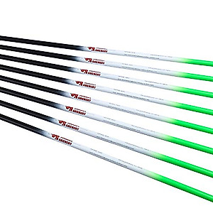 Linkboy Archery Spine 300 340 400 500 600 28inch Carbon Arrows Shaft 2" Vanes Green Recurve Compound Bow Longbow Hunting Shooting 12PCS (Spine 340 28inch)