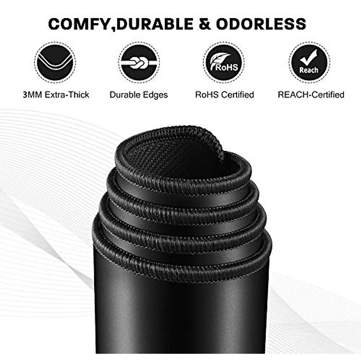 JIALONG Large Gaming Mouse Pad Desk Mat Comfortable XXL Mousepad Extended Size 35.4 x 15.7 inches Classic Black