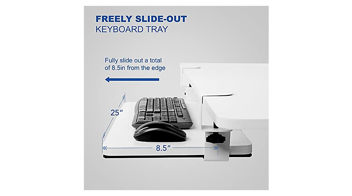 FlexiSpot Under Desk Keyboard Tray with C Clamp - Adjustable & Space Saving