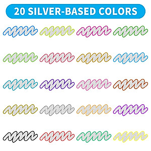20 Colors Glitter Markers Outline Pens Shimmer Metallic Markers Drawing Crafts Art Supplies Trendy Gift Idea for Girls Teens Birthday Christmas Stocking Stuffers Easter