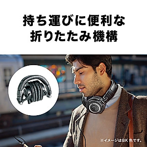 Audio-Technica ATH-M50X Professional Studio Monitor Headphones, Black, Professional Grade, Critically Acclaimed, with Detachable Cable