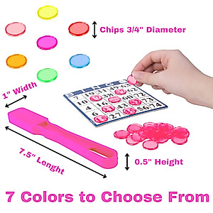 MR CHIPS Made in USA Magnetic Wand with 100 Bingo Plus Extra Pink