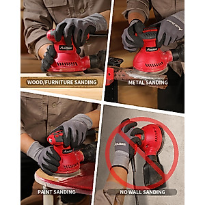 AVID POWER Orbital Sander 3.0 Amp 5 Inch Electric Sander Tool 6 Variable Speeds Random Orbit Sander for Woodworking, 7000-14000 RPM, 12 Pcs Sandpapers