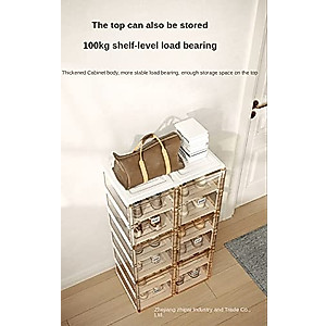 MAYIBOX 2 Rows of 12 Compartments Portable Free Stacking Transparent Thickened Shoe Box - Side Transparent Locker - Plastic Simple Shoe Cabinet - Storage 12 Pairs of Shoes(2 rows of 12 grids)