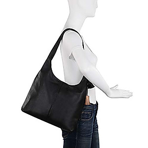 The Sak womens Women's Huntley Leather Hobo Handbag, Black, One Size US