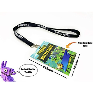 12-Pack Battle Royale VIP Battle Pass Lanyard - Birthday Party Favor, Video Gaming Theme Party Decoration
