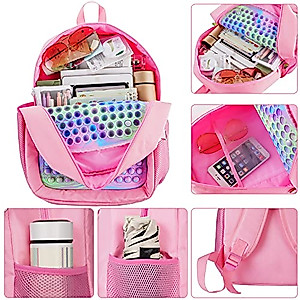 MUCUNNIA Large Pop School Backpack for Girls School Backpack Kids Backpack Pop Elementary School Bookbags Back to School Gifts for Girls Teen Kids School Suppiles ADHD Stress Relief
