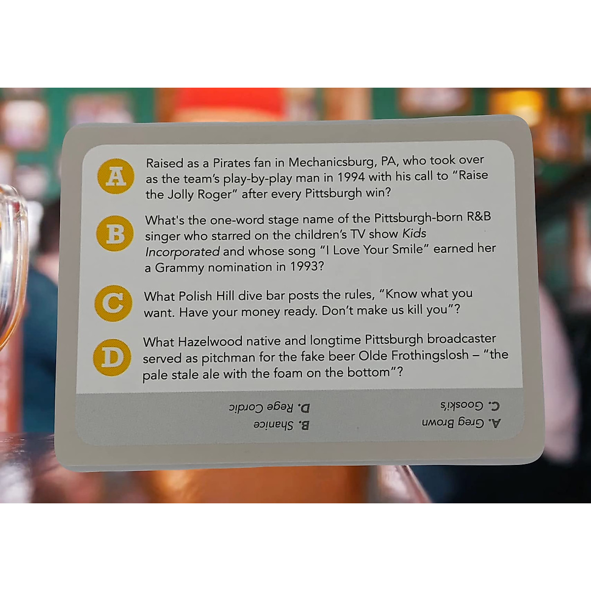 You Gotta Know Pittsburgh Hometown - Trivia Game