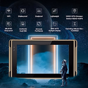 Hugerock X7 Rugged Tablet 7 inch, 2600nit Sunlight Readable, 8+128GB Android 13 Waterproof Tablets for Outdoor Moto Drone Camera Monitor