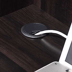 Sauder Beginnings Transitional Desk with Hutch, Cinnamon Cherry finish