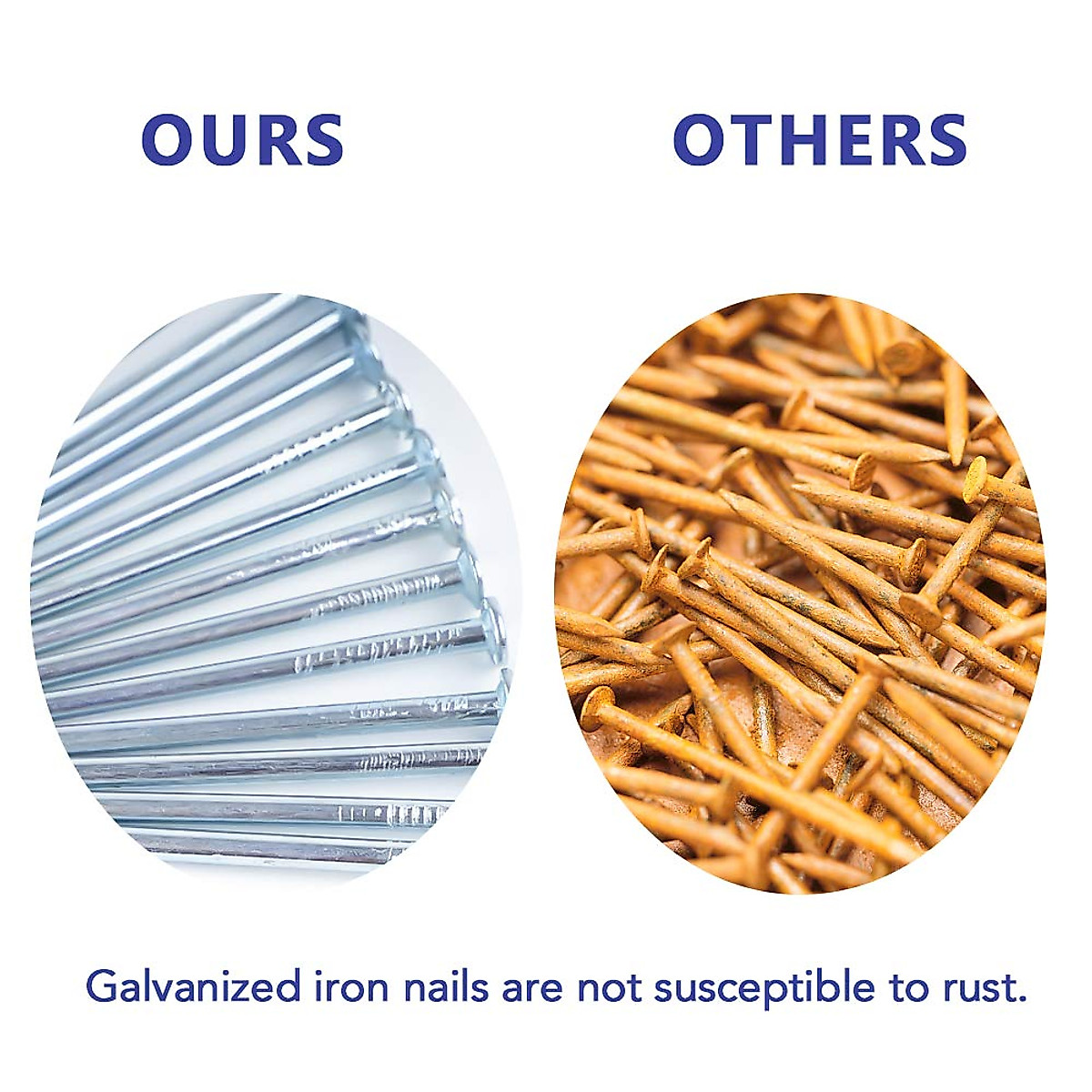 Coceca 200 Pack Hardware Nails for Hanging Pictures, 4 Size Zinc Tiny Nail Assorted Kit, Picture Nail, Small Nails, Finishing Nail, Wall Nails and Galvanized Nails for Wood