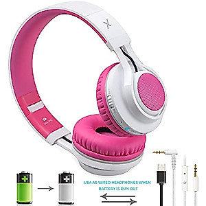2 Packs Riwbox WT-7S Kids Headphones Wireless, Foldable Stereo Bluetooth Headset with Mic Compatible with PC/Laptop/Tablet/iPad