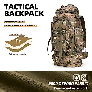 BNMJVJL 100L Camping Hiking Military Tactical Backpack Outdoor Climbing Sport Bags for Camping,Backpacking