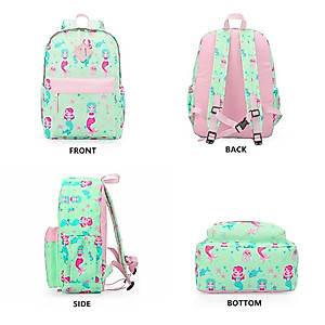 KK CRAFTS Preschool Backpack Kindergarten Little Kid Toddler School Backpacks for Boys and Girls with Chest Strap, Mermaid
