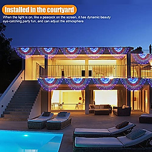 FAMILy LED American Christmas Lights Pleated American Flag Lights 4 x 2 Feet Patriot Decorations Holiday, Garden, Indoor and Outdoor Waterproof Flag Lights （1Pack）