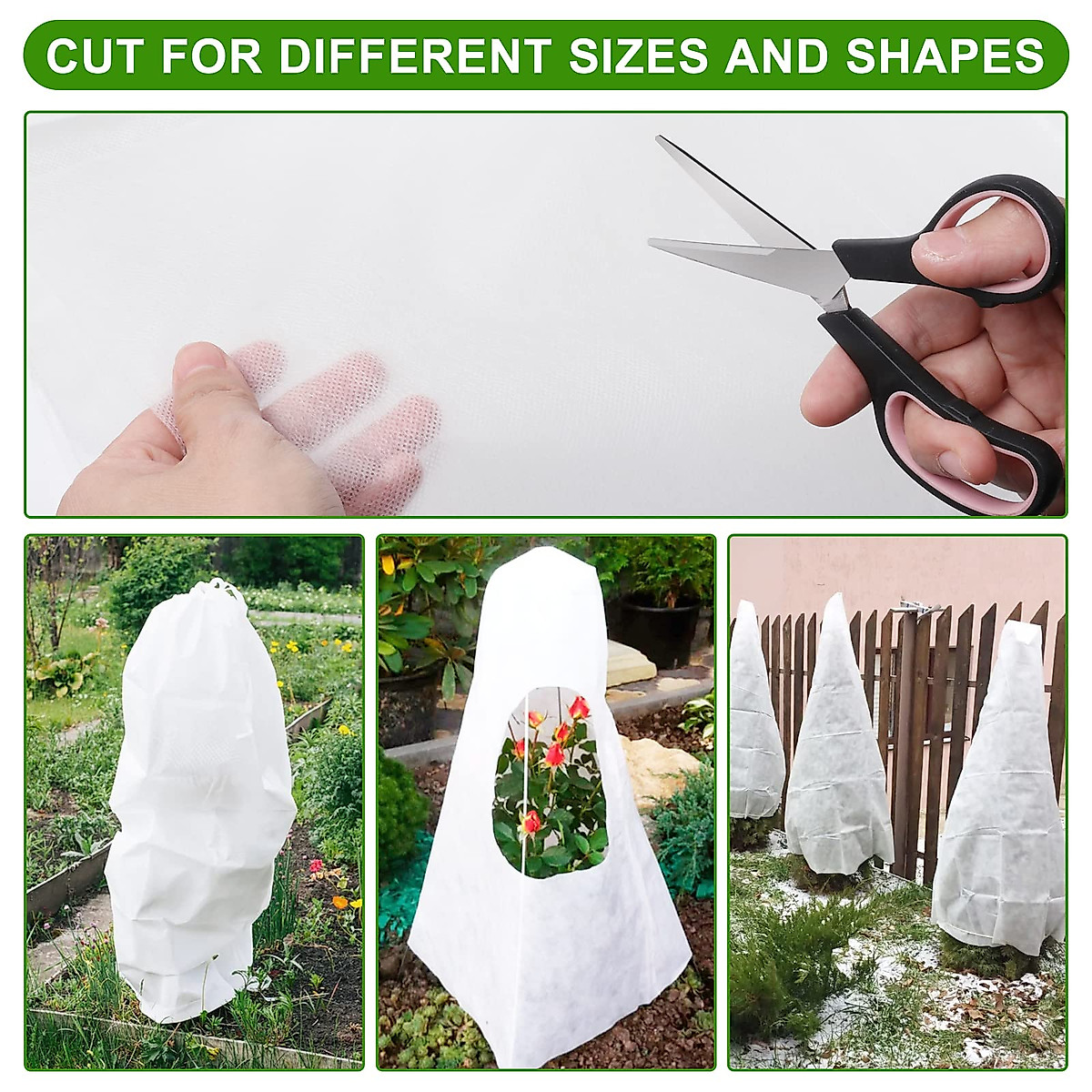 SOMXOY 10x30FT Plant Cover Freeze Protection Winter 1.06 oz/yd² Thick Frost Cloth Blanket Plant Protector Reusable Floating Row Tree Covers from Animals for Garden Outdoor