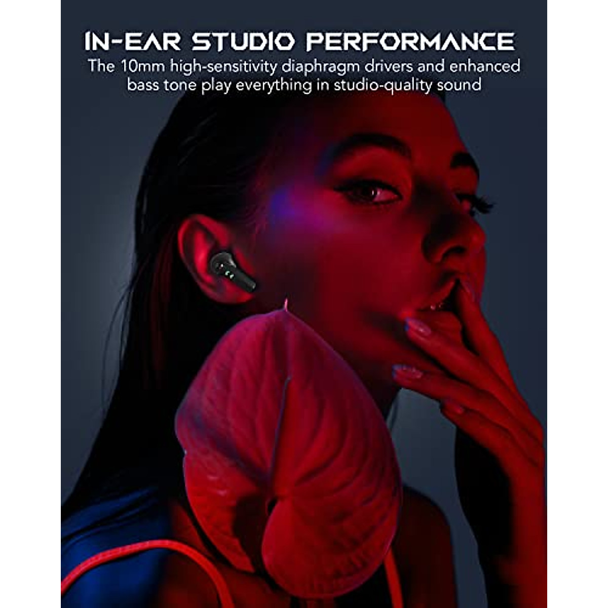 Black Shark Bluetooth Earbuds with 0.035s Ultra-Low Latency, Dual Environmental Noise Cancelling Microphones, Wireless Earbuds Gaming Earbuds with Bluetooth 5.2, IPX5 Waterproof, 26h Listening Time