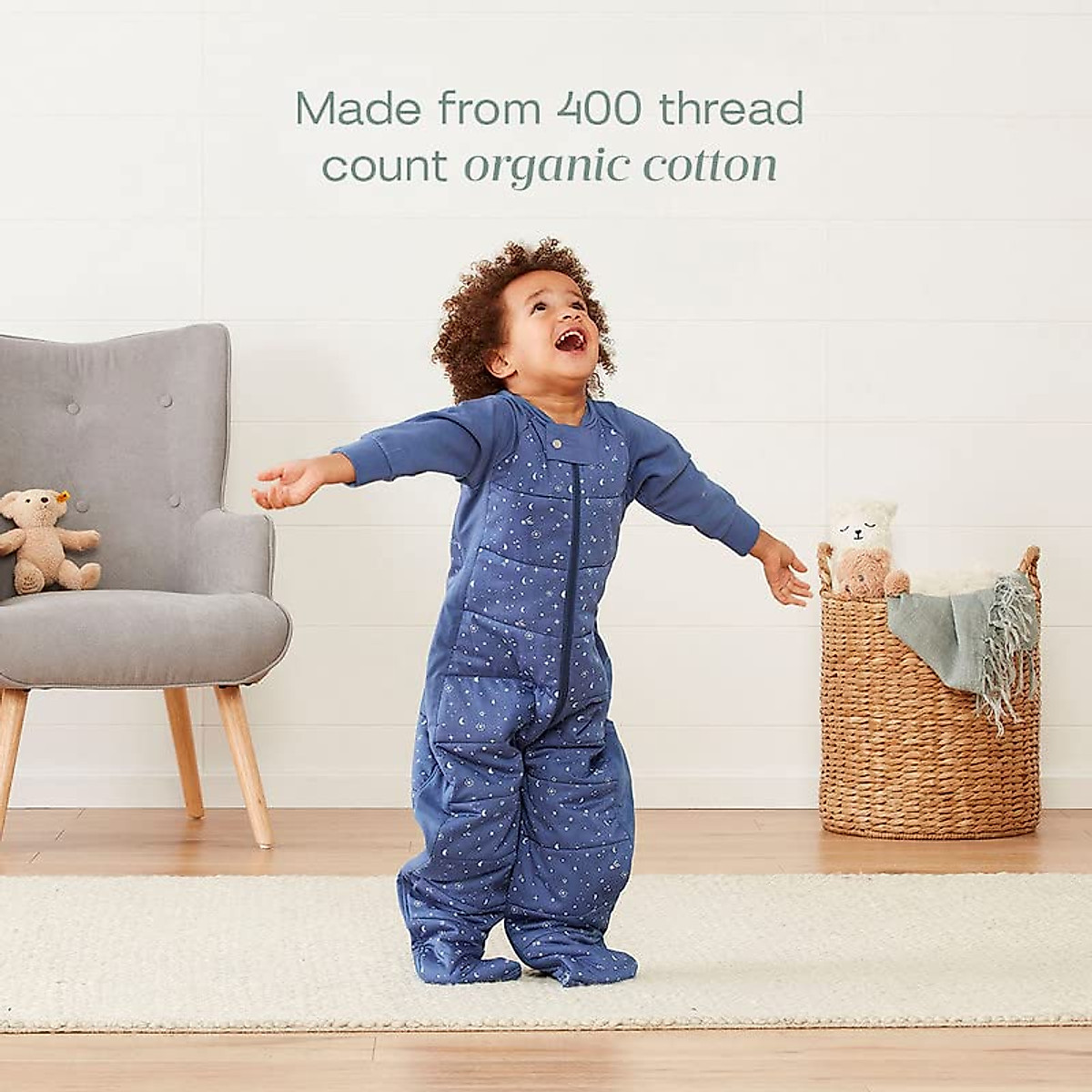 ergoPouch 2.5 TOG Baby Sleep Sack – 100% Organic Cotton Baby Sleep Suit Bag for Cozy Baby’s Night – Temperature Control Baby Blanket (Night Sky, 2-4 Years)